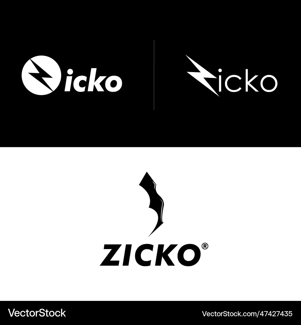 Zicko energy type brand logo Royalty Free Vector Image