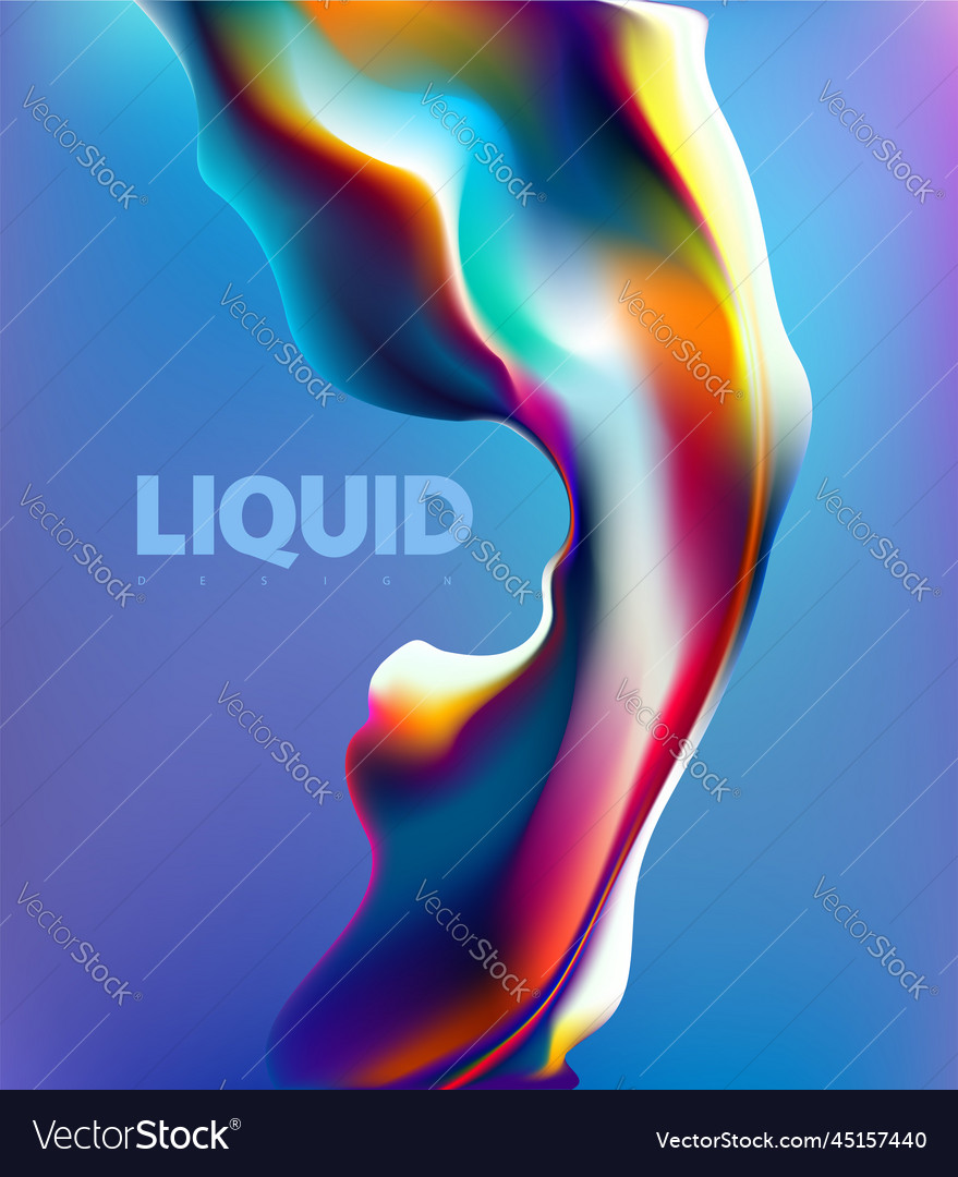 Abstract liquid holographic shape Royalty Free Vector Image