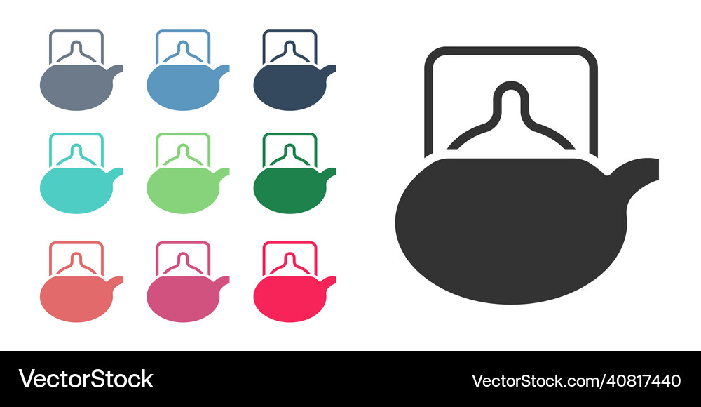 Black traditional tea ceremony icon isolated Vector Image