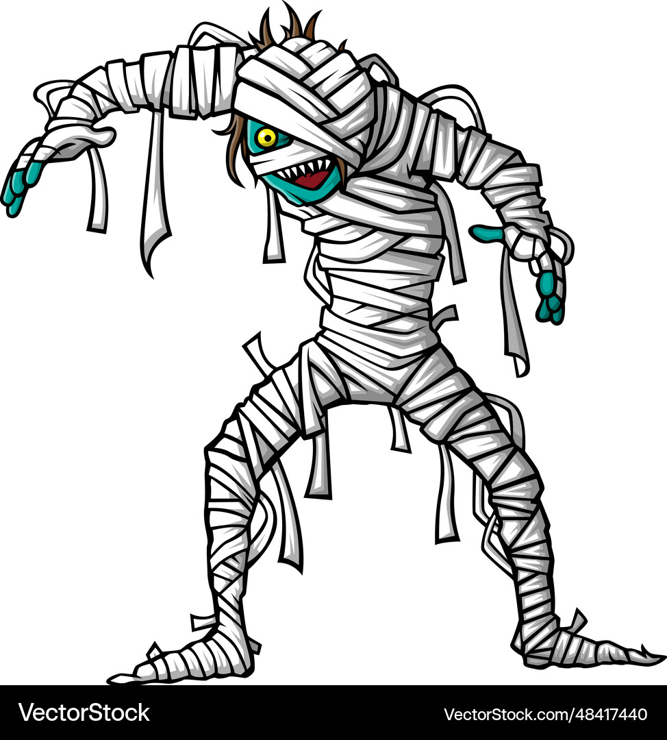Cartoon mummy isolated on white background Vector Image