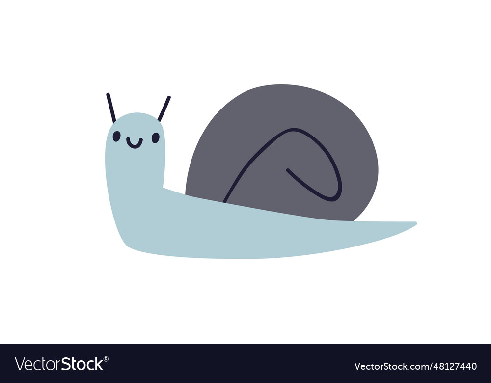 Cute snail happy slow animal in scandinavian Vector Image