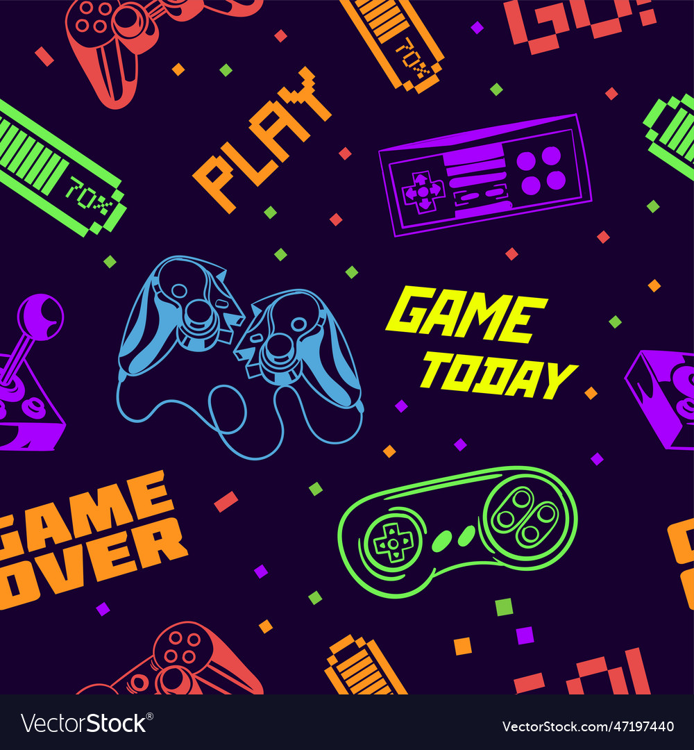 Game seamless pattern Royalty Free Vector Image Game seamless pattern Royalty Free Vector Image