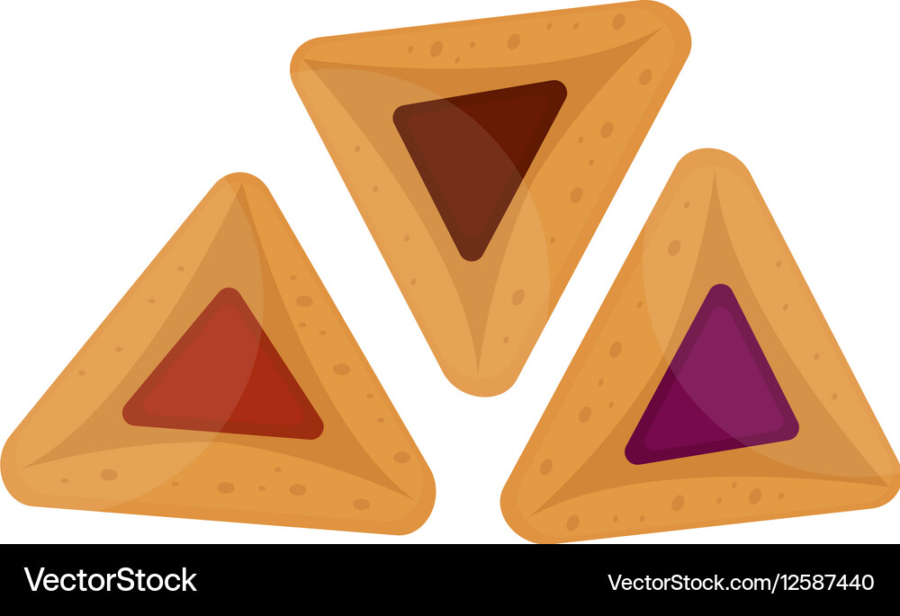Hamantaschen icon flat style isolated on white Vector Image