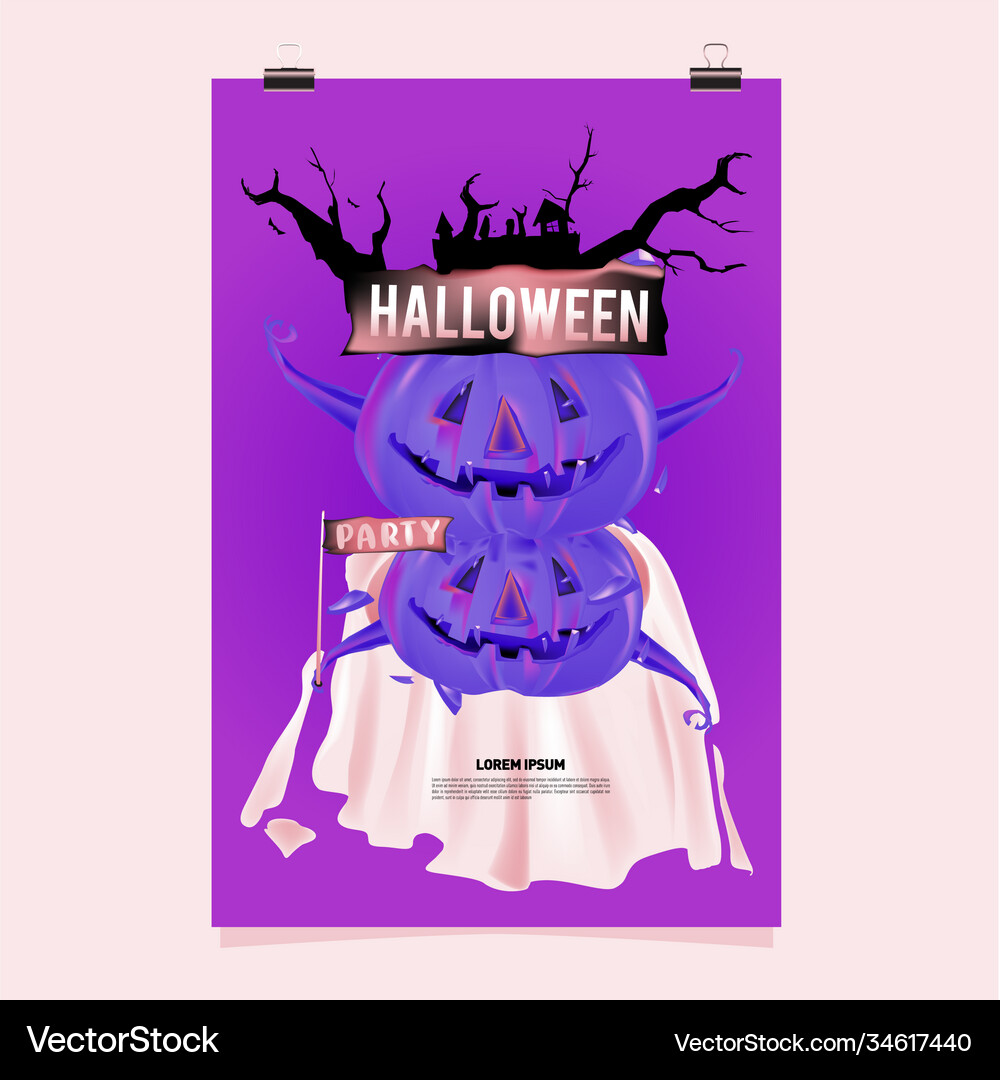 Happy halloween poster party Royalty Free Vector Image