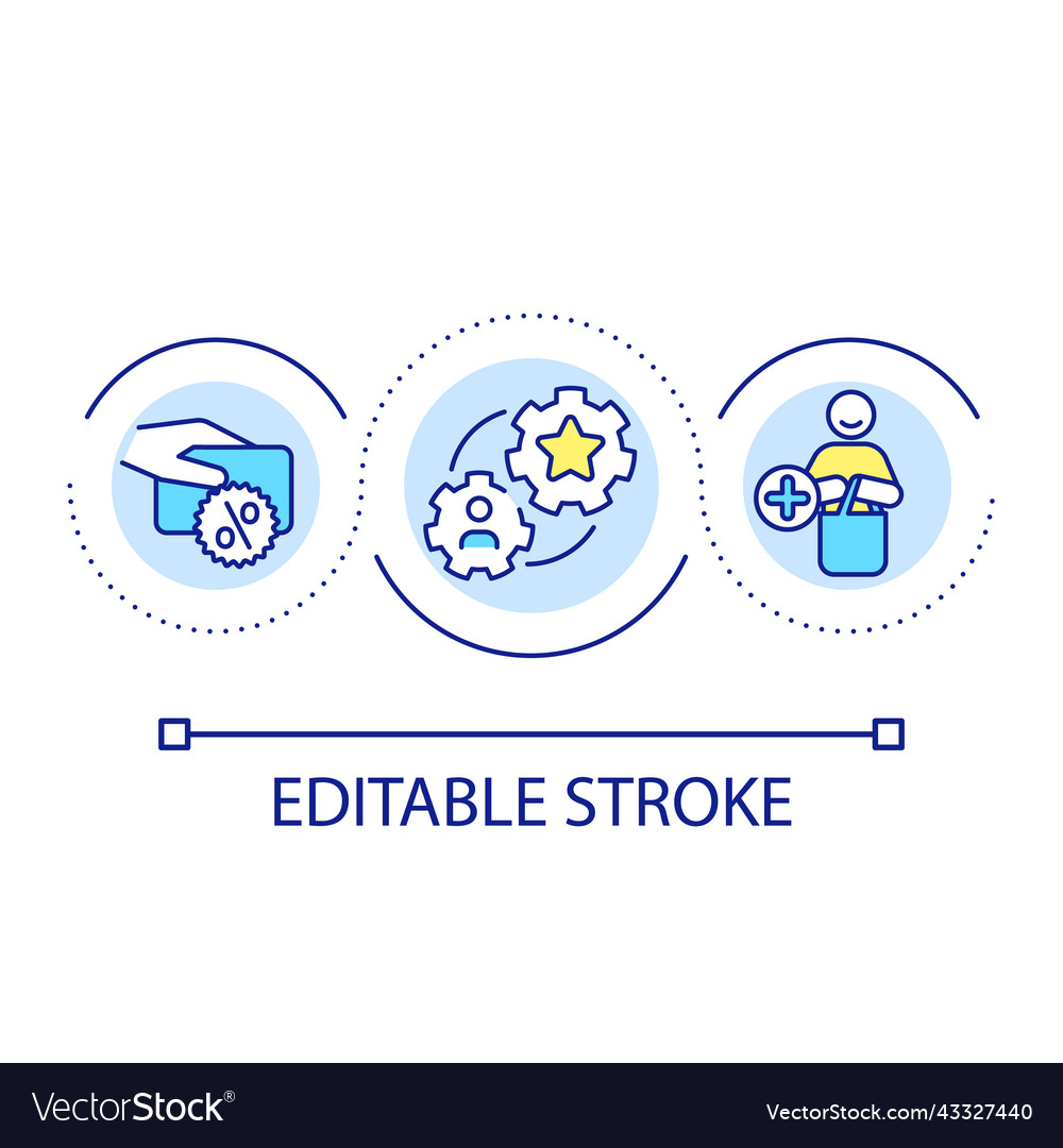 Increasing Upsells Loop Concept Icon Royalty Free Vector
