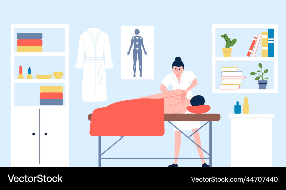 Massage concept back treatment and muscles relax Vector Image