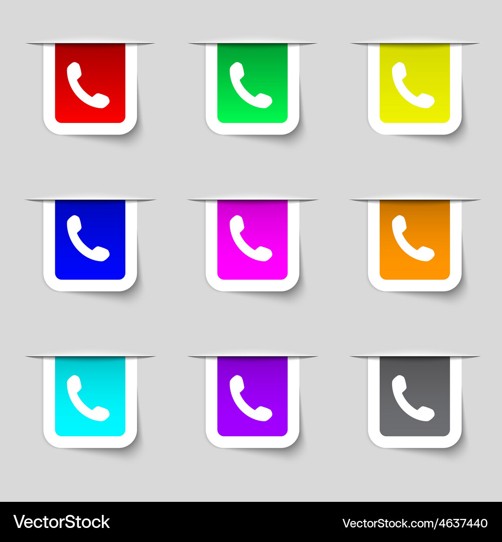 Phone support call center icon sign set Royalty Free Vector