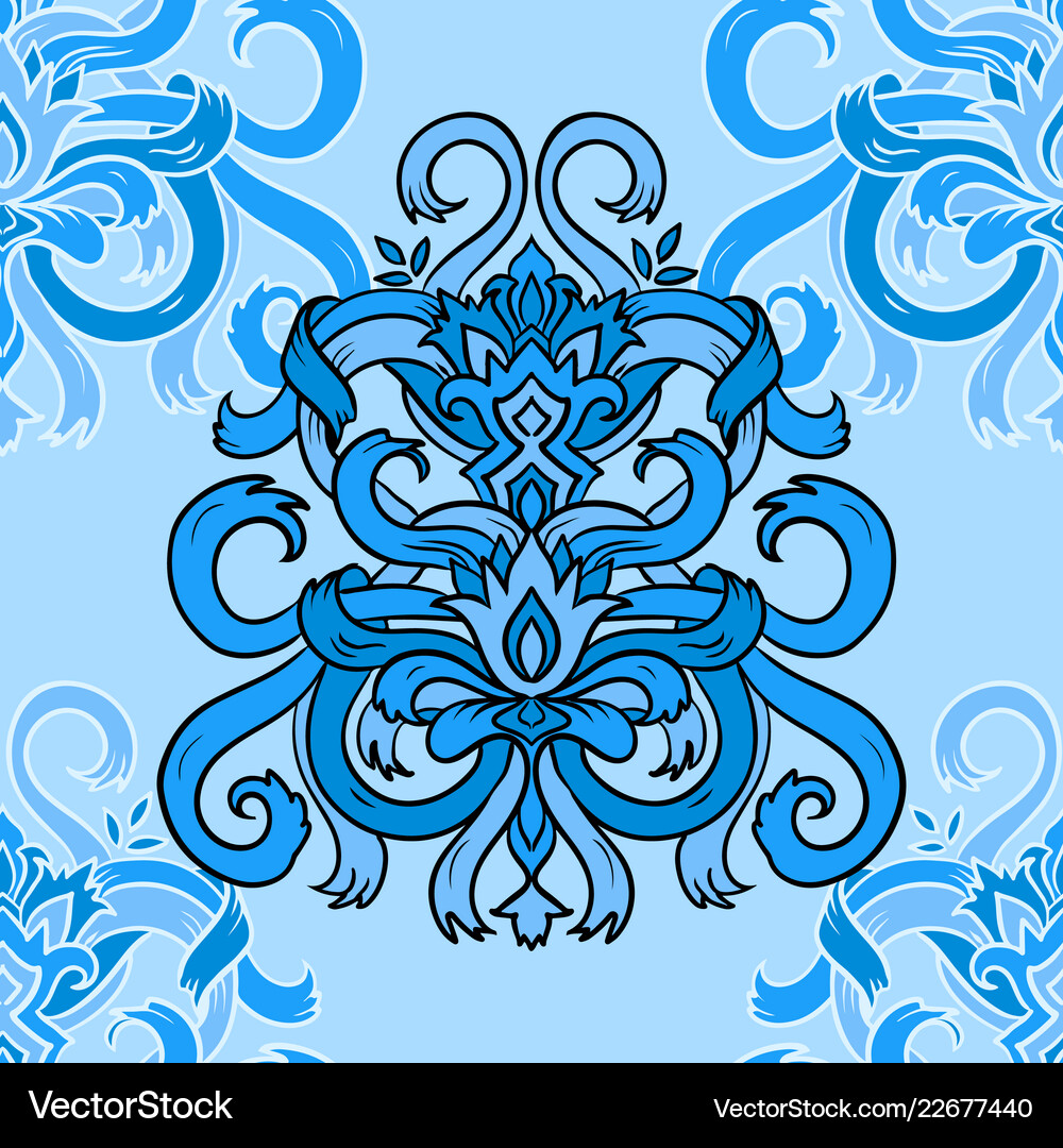 Seamless blue ribbon pattern Royalty Free Vector Image