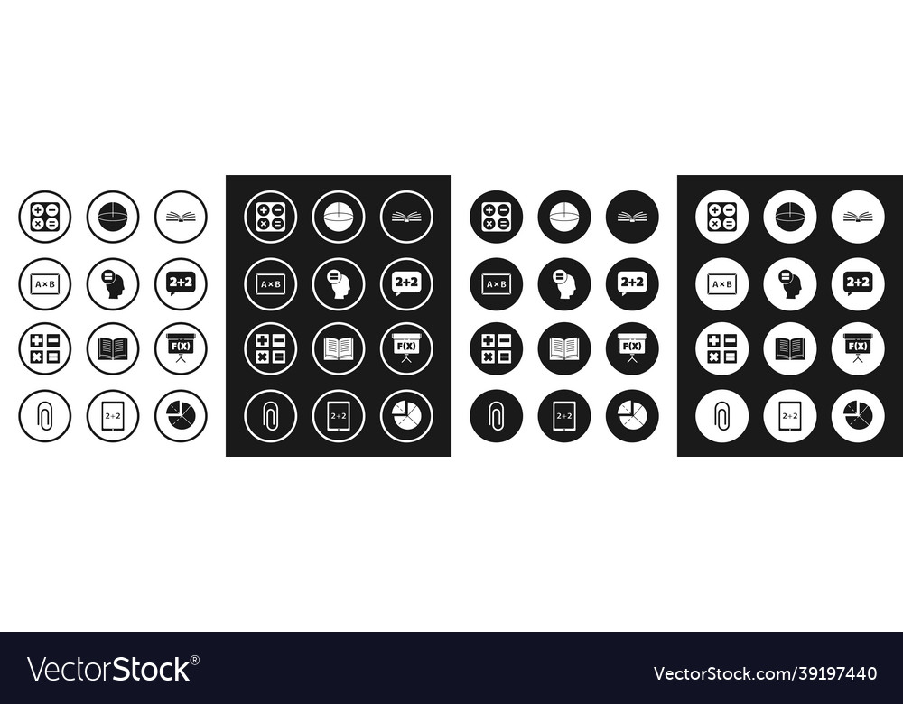 Set open book calculation chalkboard calculator Vector Image Set open book calculation chalkboard calculator Vector Image