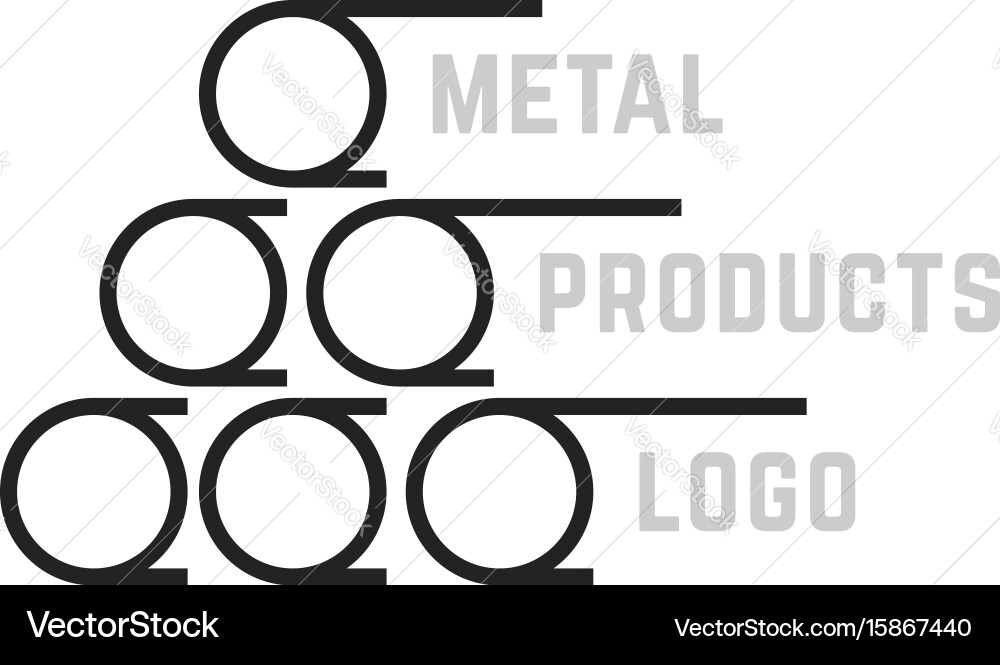 Simple metal products logo Royalty Free Vector Image