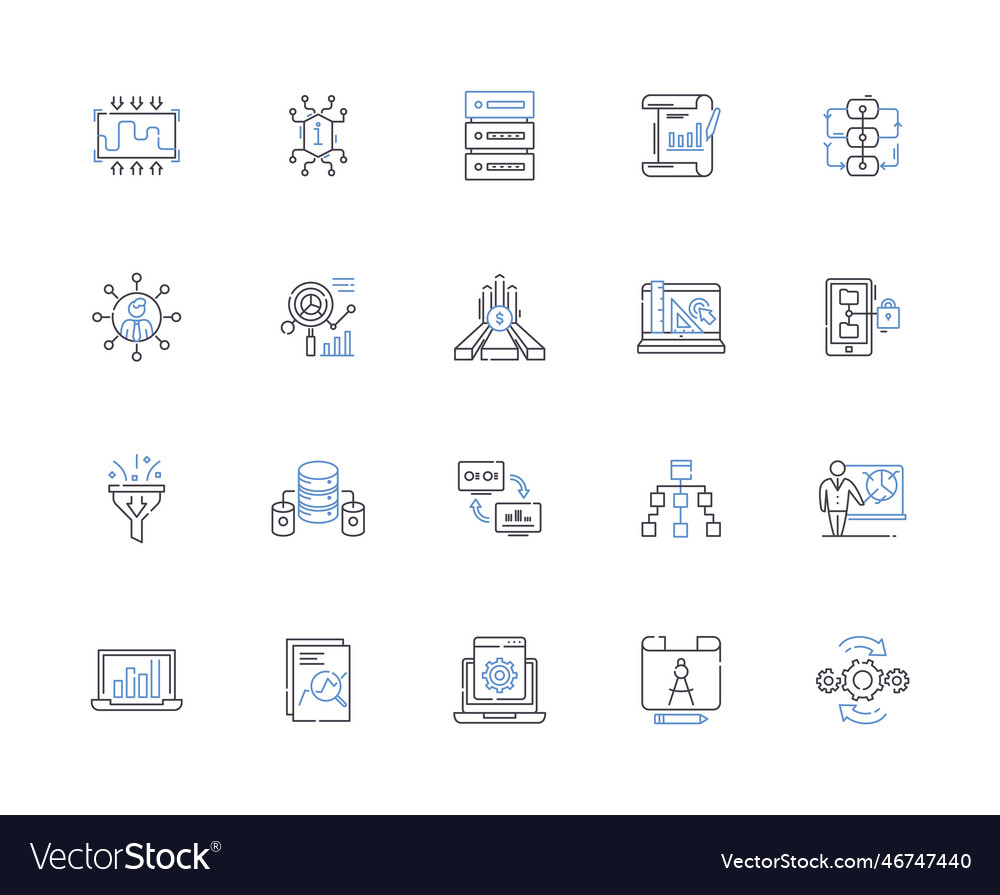 Structure icons outline icons collection icons Vector Image