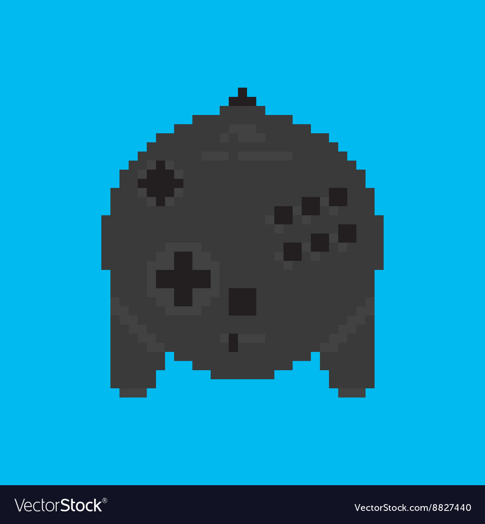 Vintage gamepad pixel art style joystick Vector Image Vintage gamepad pixel art style joystick Vector Image
