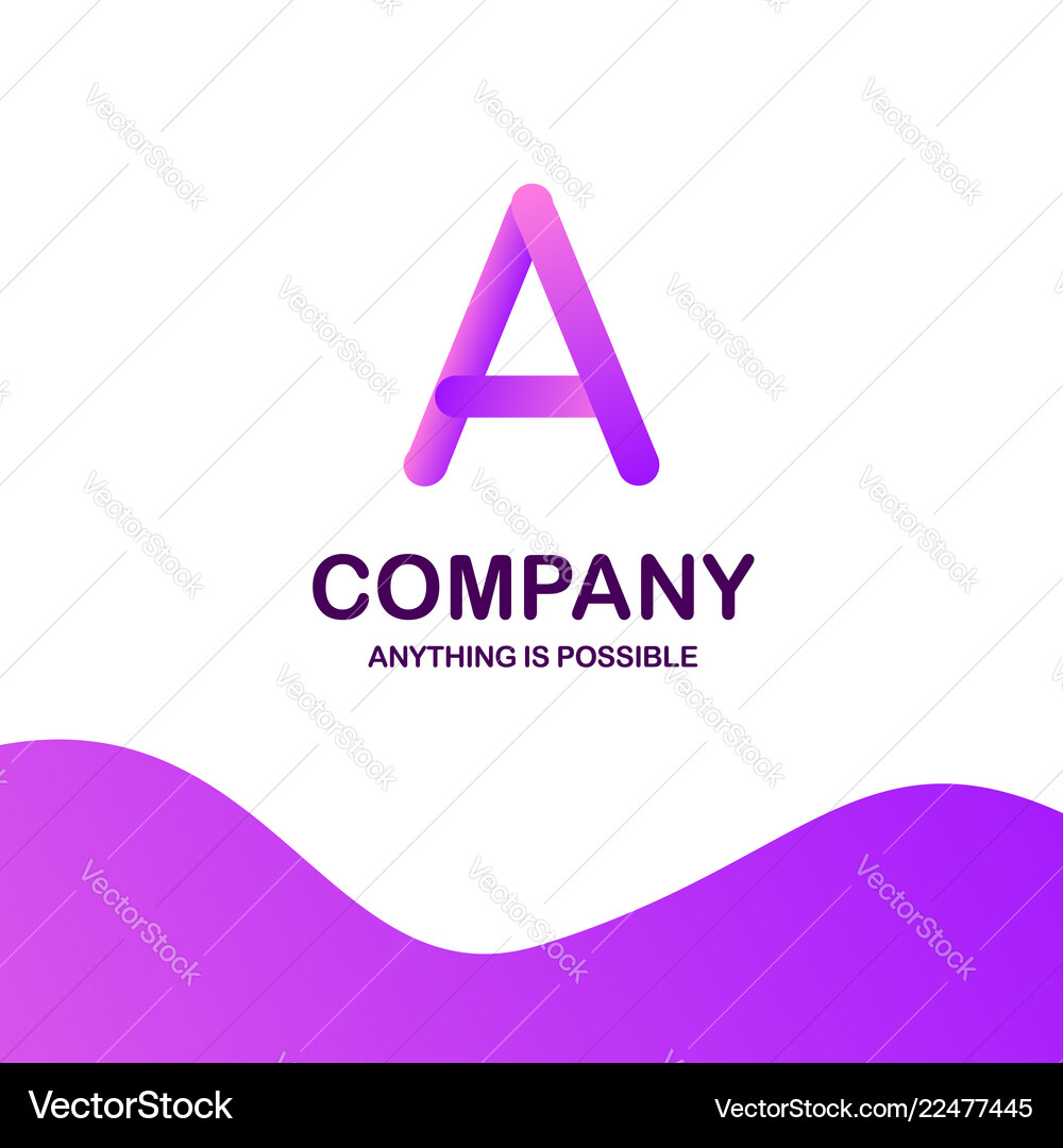 A company logo design with purple theme Royalty Free Vector
