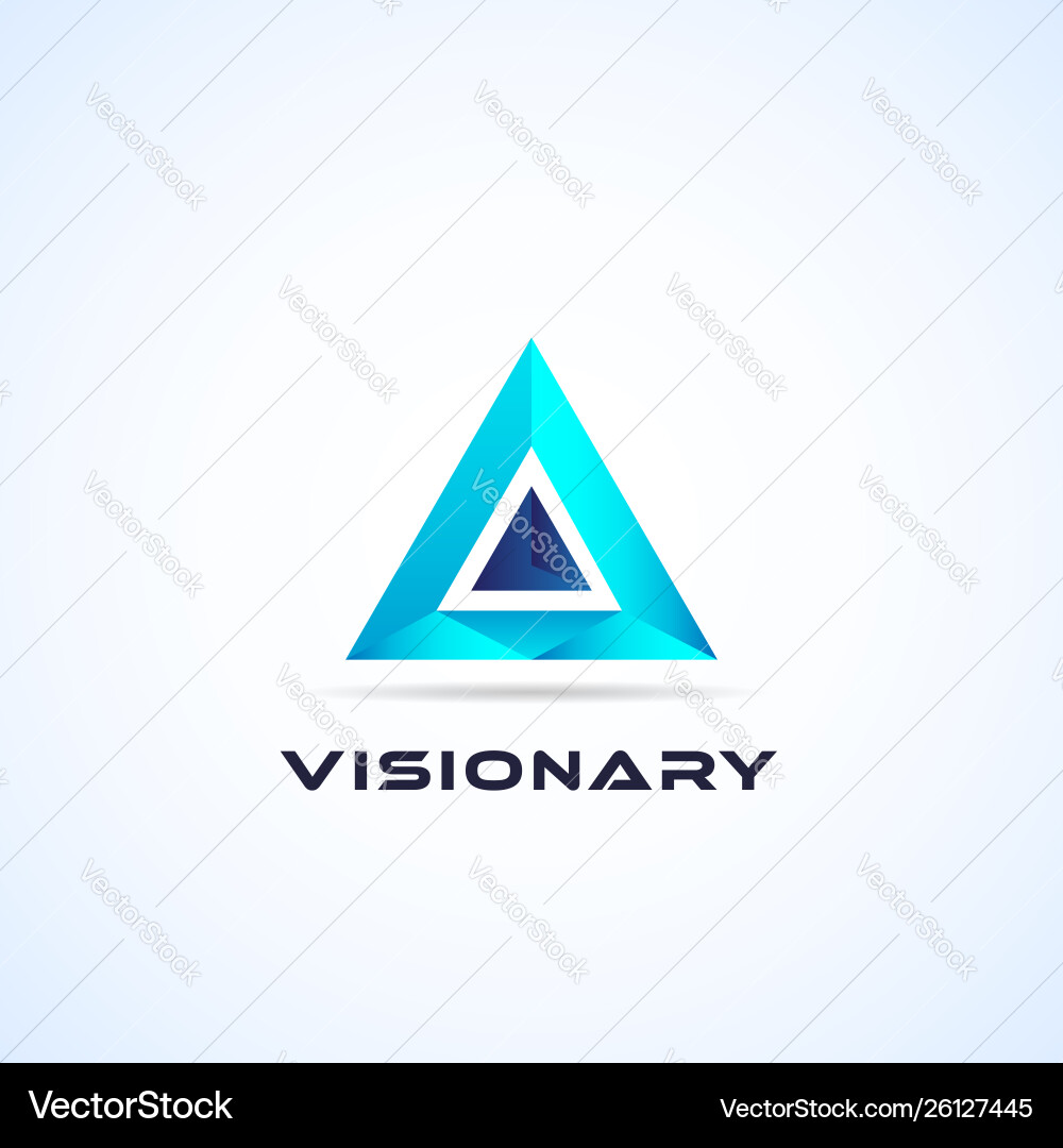Abstract blue geometric triangle logo sign symbol Vector Image
