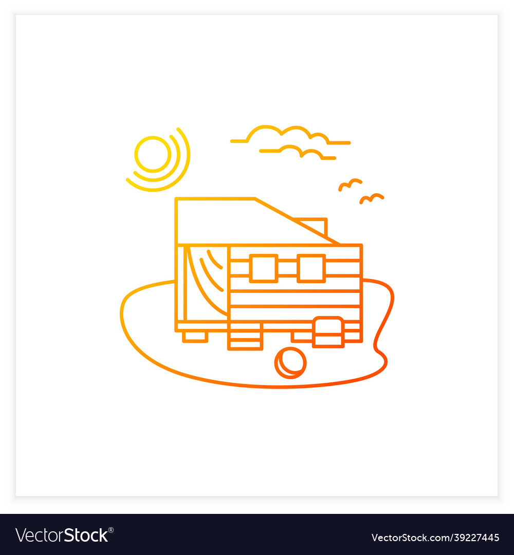 Beach hut gradient icon Royalty Free Vector Image