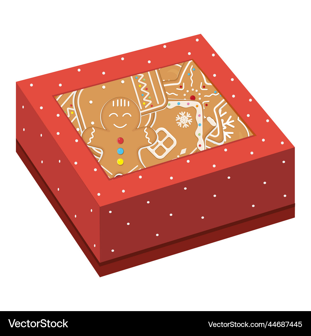 Christmas ginger cookies in festive packaging Vector Image