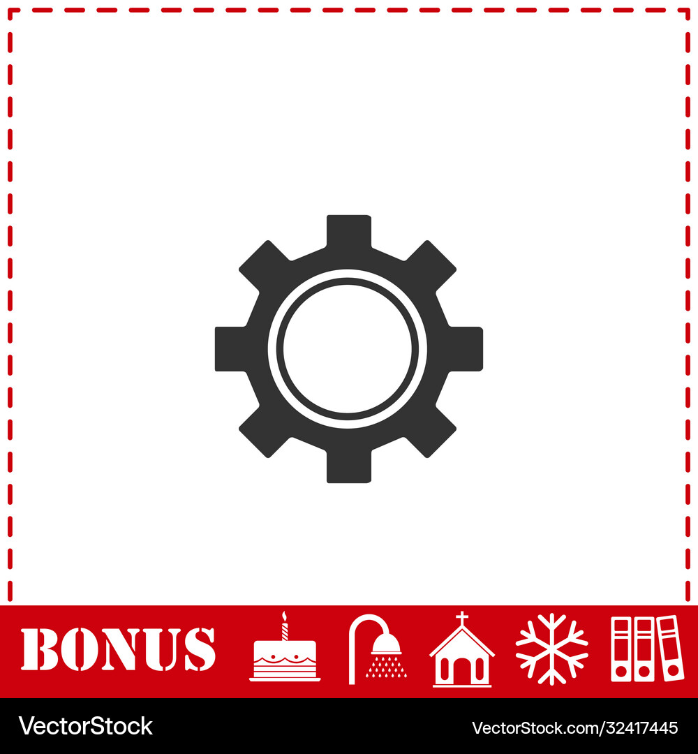 Cog icon flat Royalty Free Vector Image - VectorStock