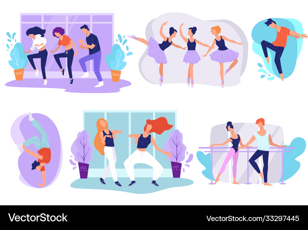 Dancing studio for kids and adults modern styles Vector Image