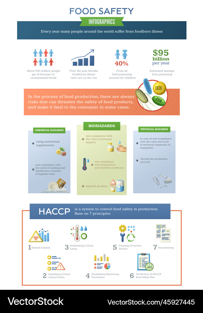 Food safety vertical infographics Royalty Free Vector Image