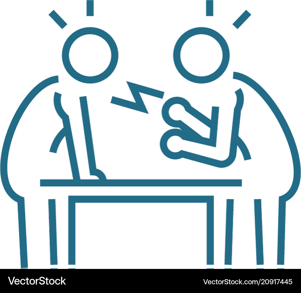 Labour dispute linear icon concept labour dispute Vector Image