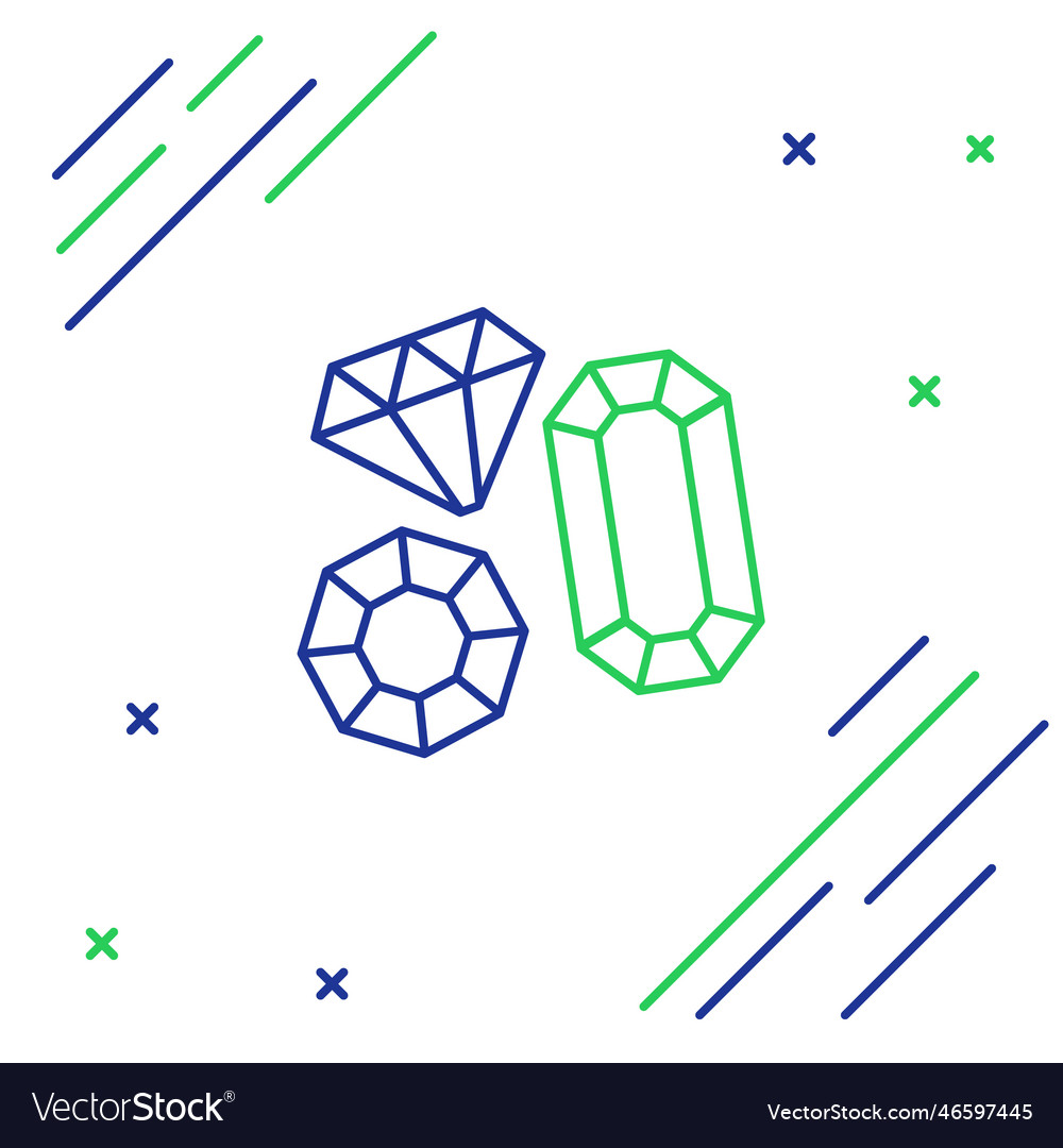 Line gem stone icon isolated on white background Vector Image