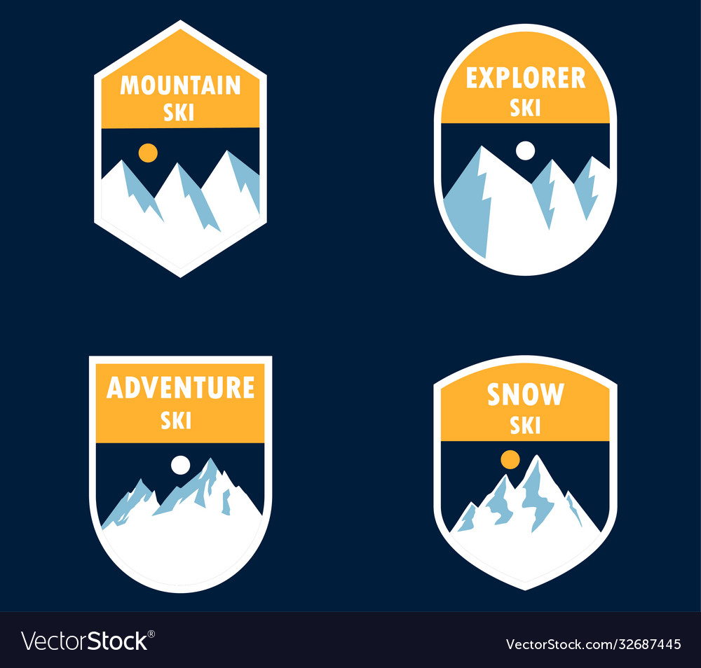 Logo mountain ski Royalty Free Vector Image - VectorStock