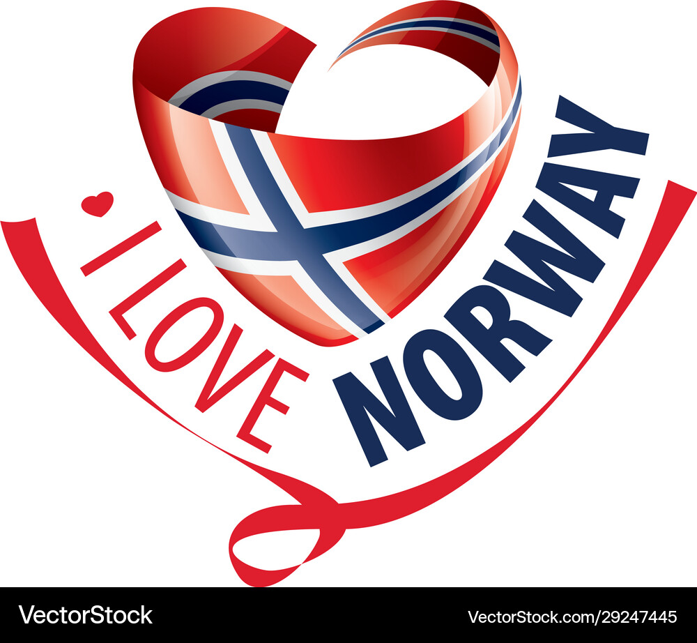 National flag norway in shape Royalty Free Vector Image