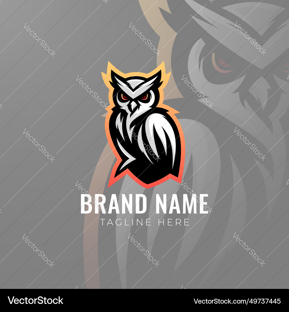 Owl logo emblem logo mascot on dark gradient Vector Image