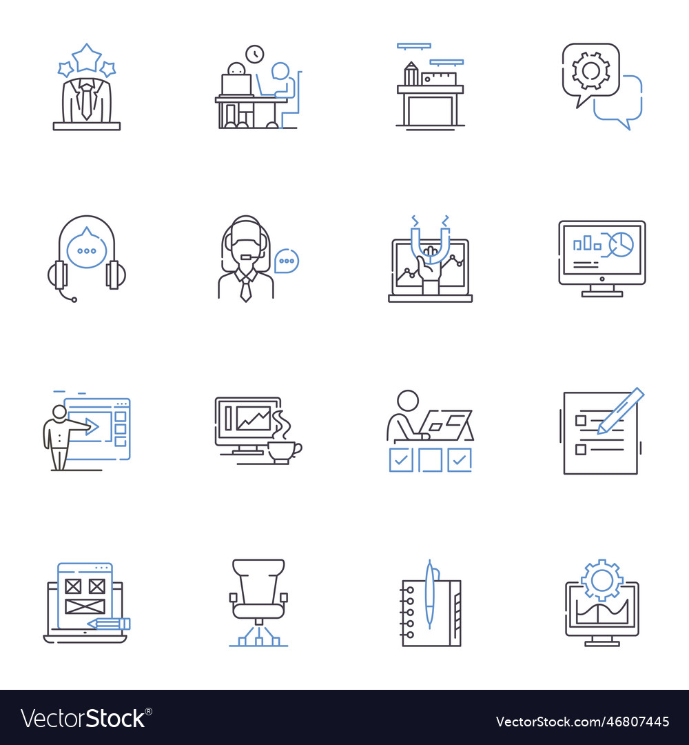 Problem-solving and decision-making line icons Vector Image