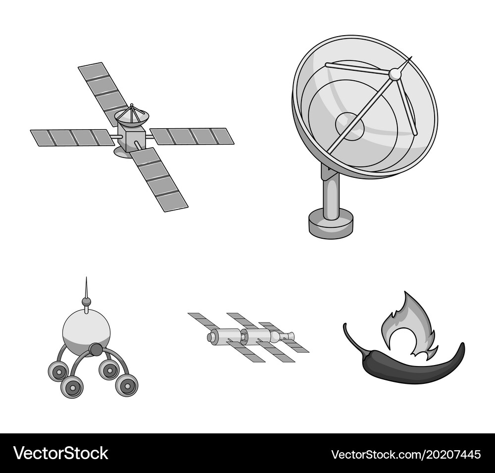 Radio radar docking in space spacecraft lunokhod Vector Image