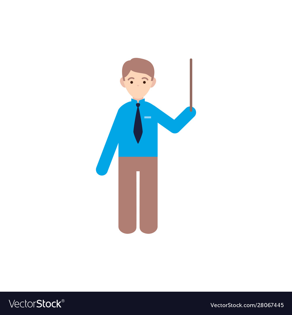 Teacher man flat style icon Royalty Free Vector Image