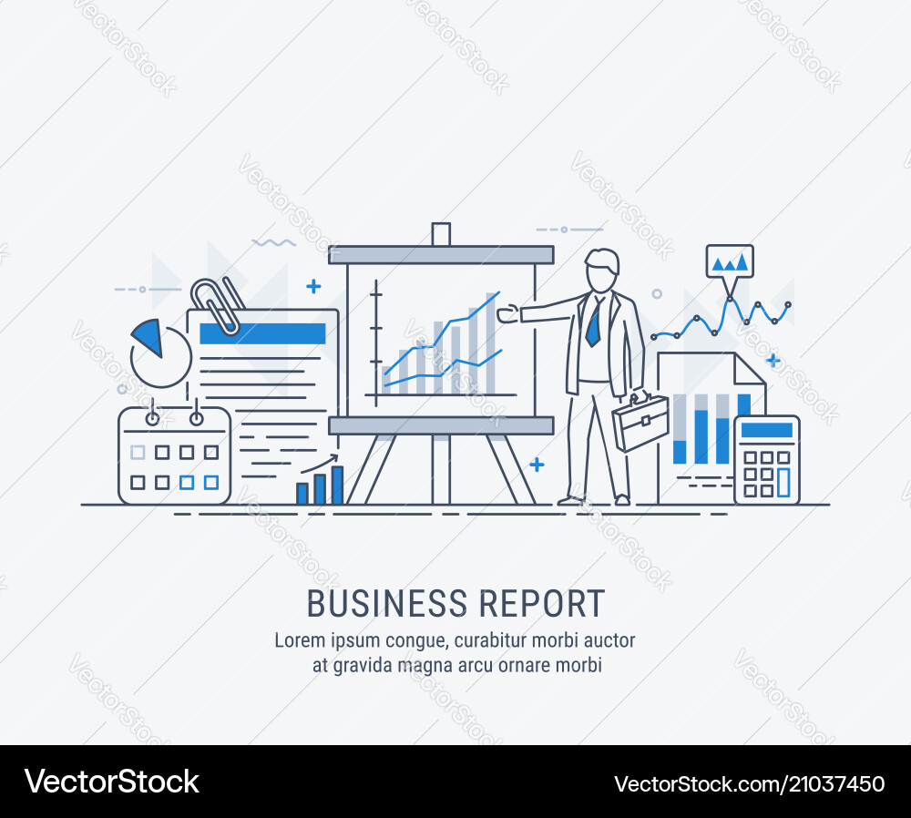 A manager reporting marketing the show Royalty Free Vector