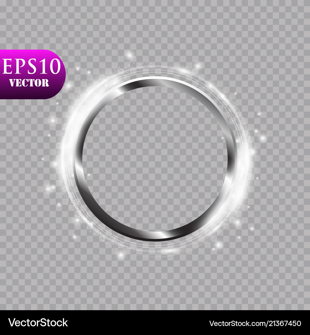 Abstract luxury metal ring on transparent Vector Image