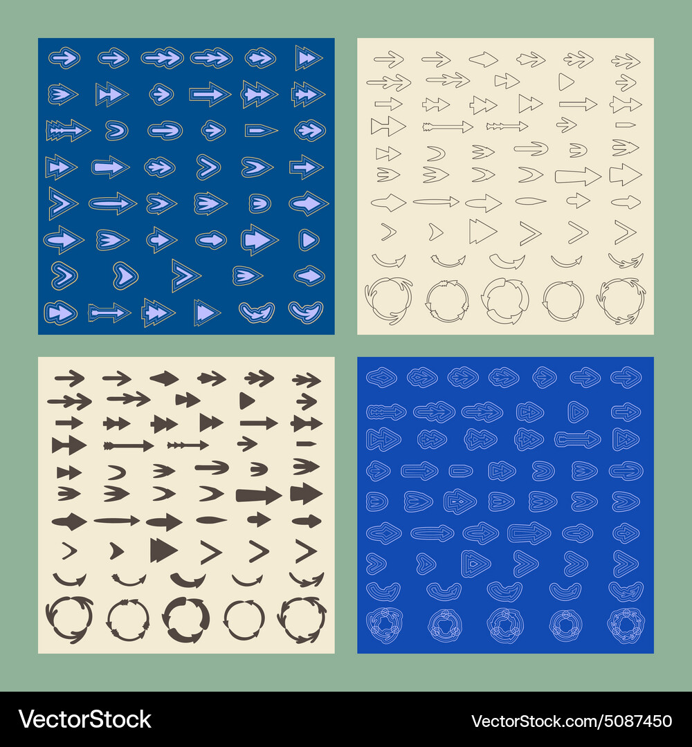 Arrows sign icon set Editable and design Vector Image