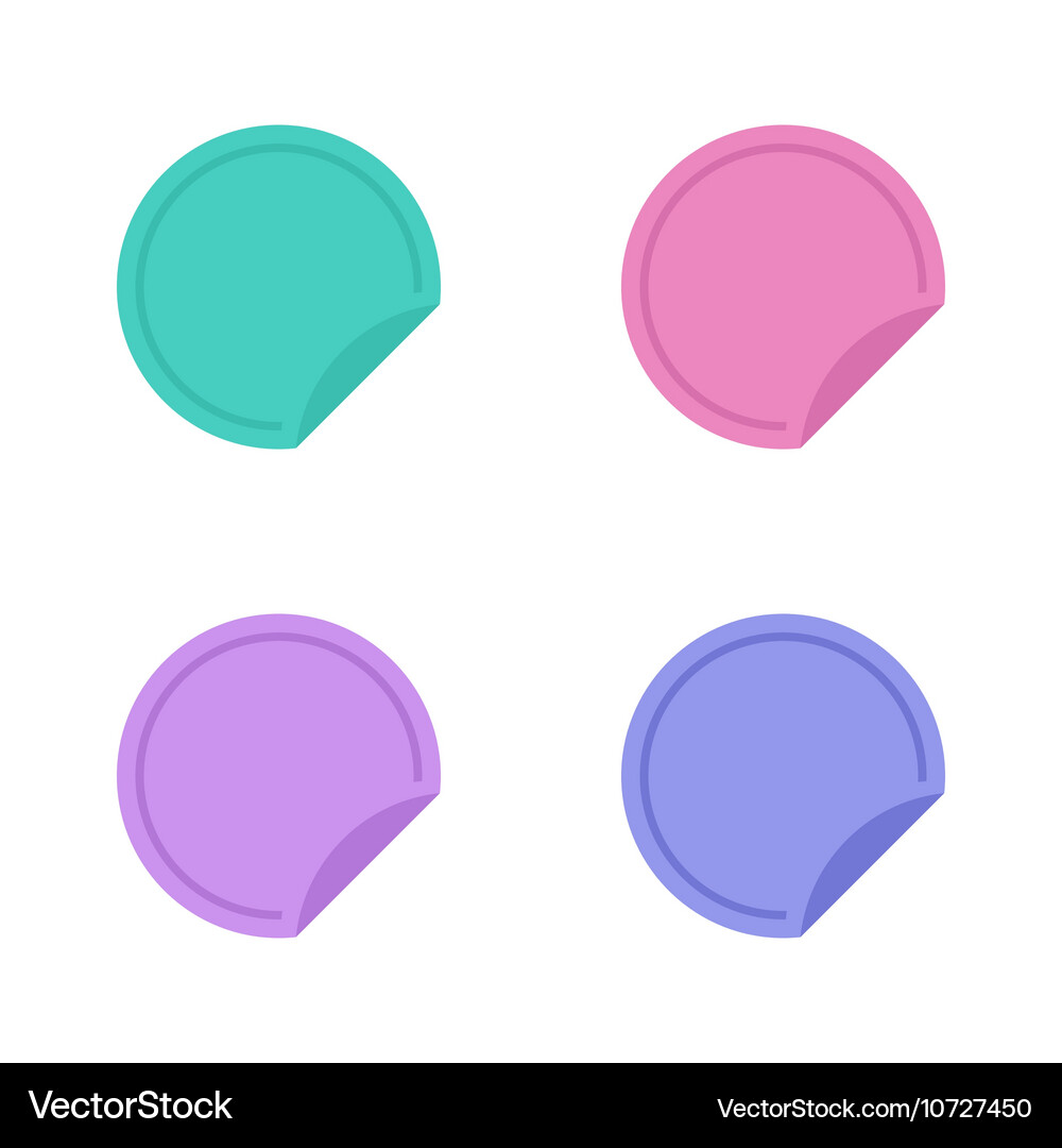 Colorful flat design sticker banner label set Vector Image