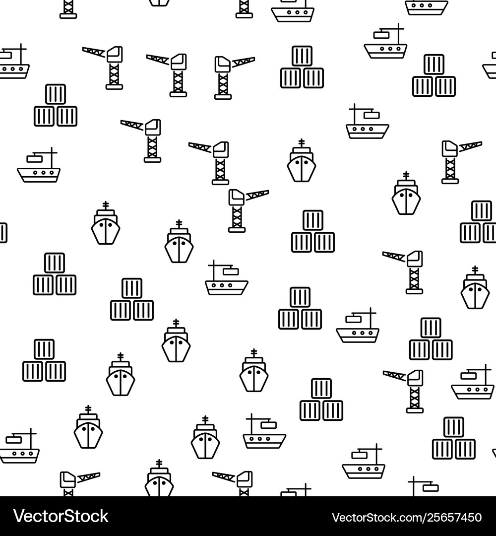 Commercial cargo sea port seamless pattern Vector Image