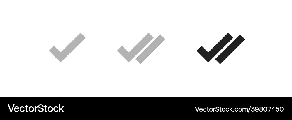 Double check mark simple icon set ok sign concept Vector Image