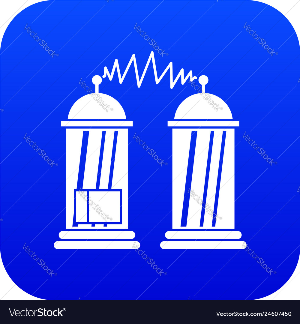 Electrical impulses icon digital blue Royalty Free Vector