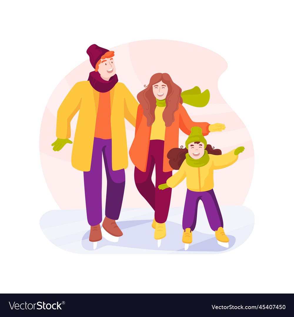 Family skating isolated cartoon Royalty Free Vector Image Family skating isolated cartoon Royalty Free Vector Image