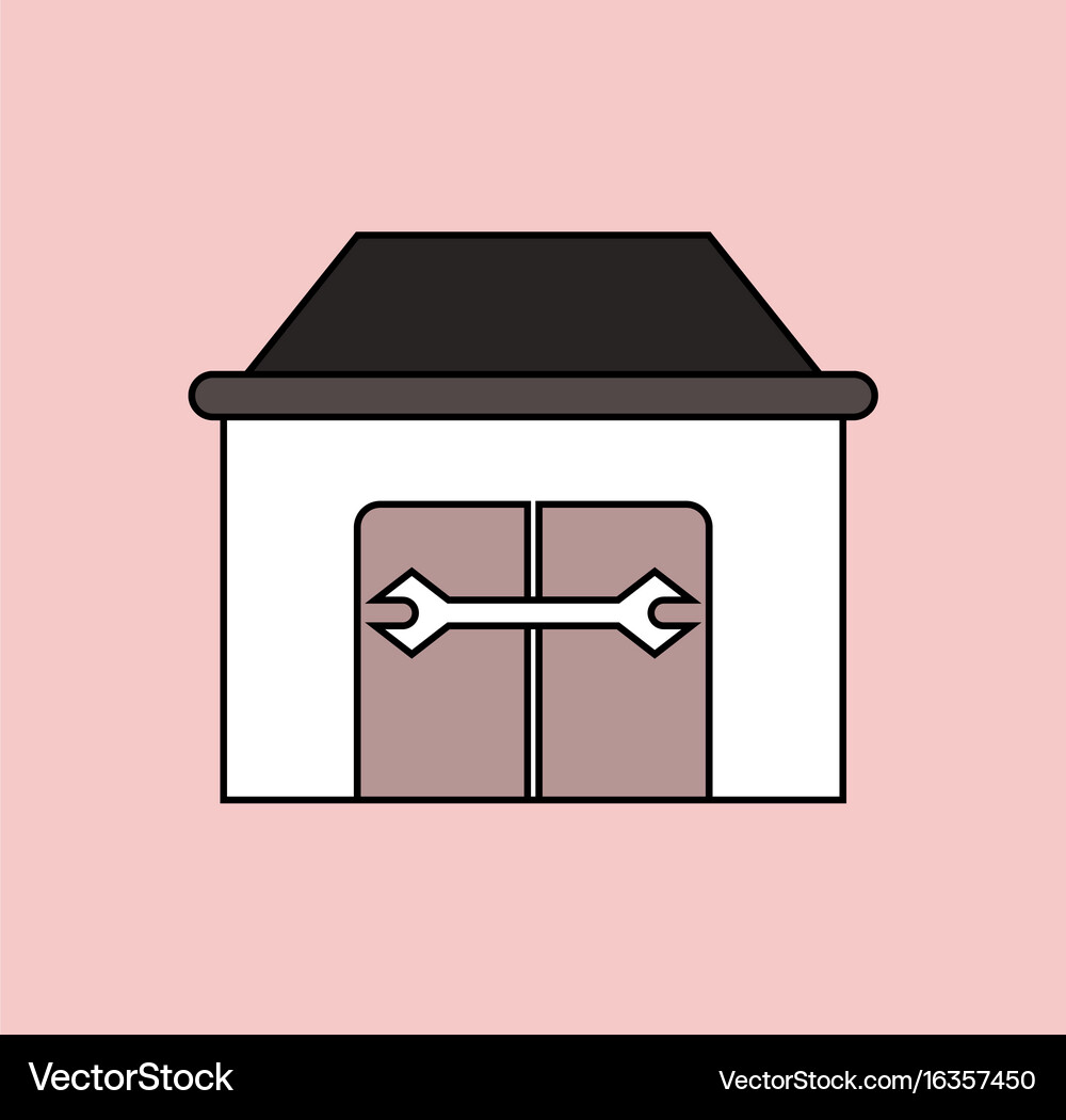 Flat icon design collection service station Vector Image