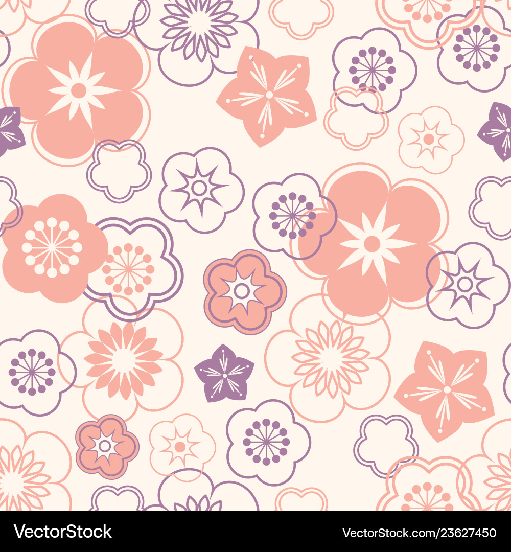 Floral seamless pattern oriental flower chinese Vector Image