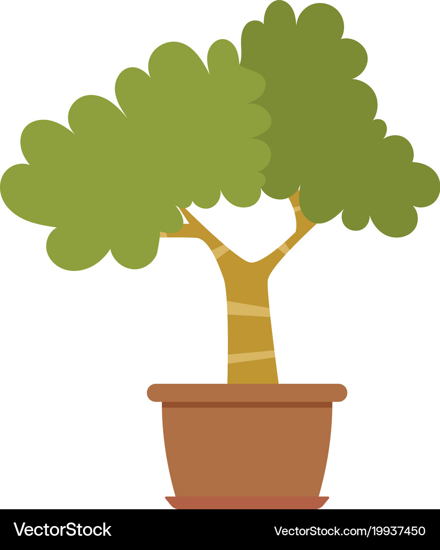 House plant icon flat style Royalty Free Vector Image