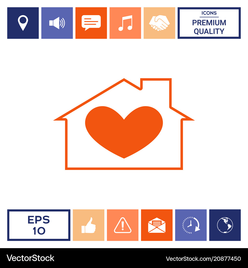 House with heart symbol Royalty Free Vector Image
