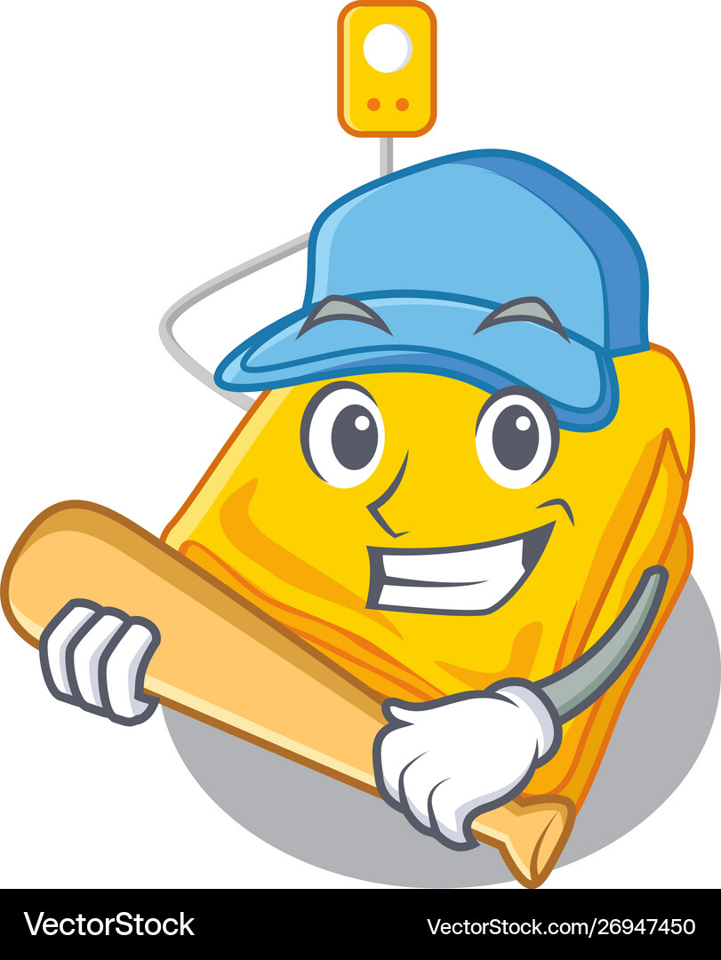 Playing baseball electric blanket in character Vector Image