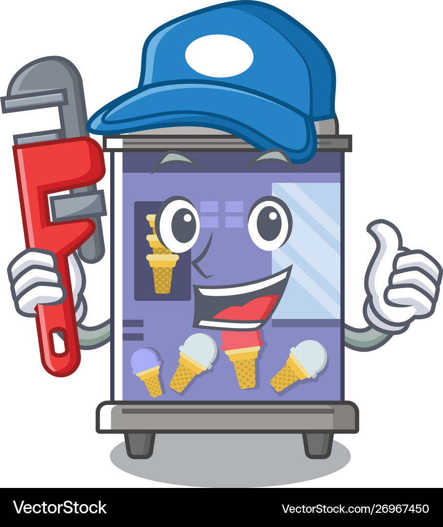 Plumber ice cream vending machine a character Vector Image