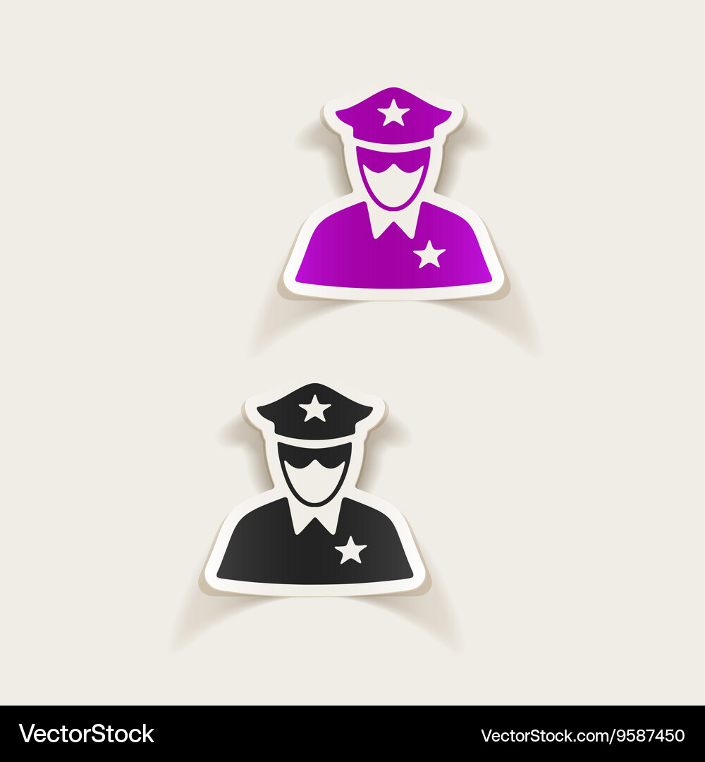Realistic design element police officer Royalty Free Vector