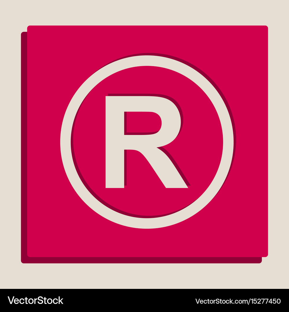 Registered trademark sign grayscale Royalty Free Vector