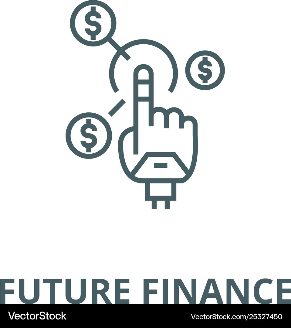 Robot hand future finance line icon Royalty Free Vector