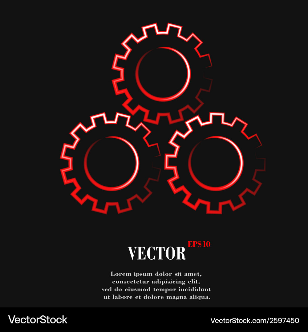 Settings sign web icon flat design Royalty Free Vector Image