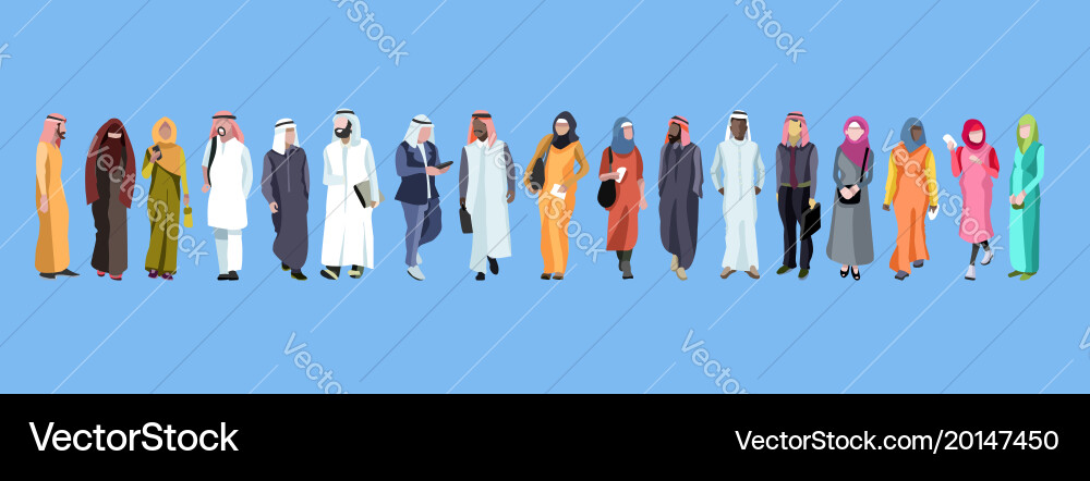 Traditional group of arab Royalty Free Vector Image